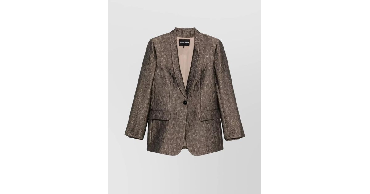 Giorgio Armani Textured Fabric Tailored Jacket in Brown | Lyst UK