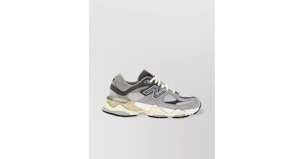New Balance Mesh Panel Rubber Sole Sneakers in White | Lyst