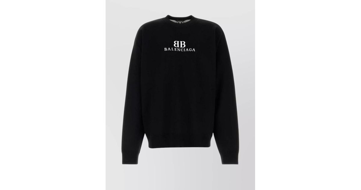 Balenciaga Oversize Crew Neck Knitwear Sweater in Black | Lyst