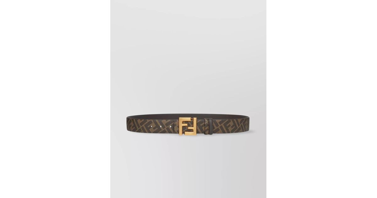 Fendi Ff Squared Reversible Leather Belt in White for Men | Lyst
