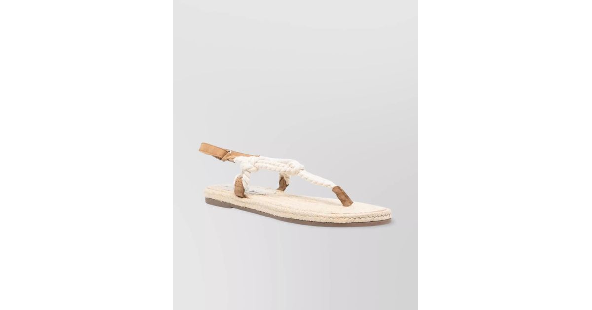 Manebí Yucatan Flat Sole Rope Detailing Sandals in Natural | Lyst
