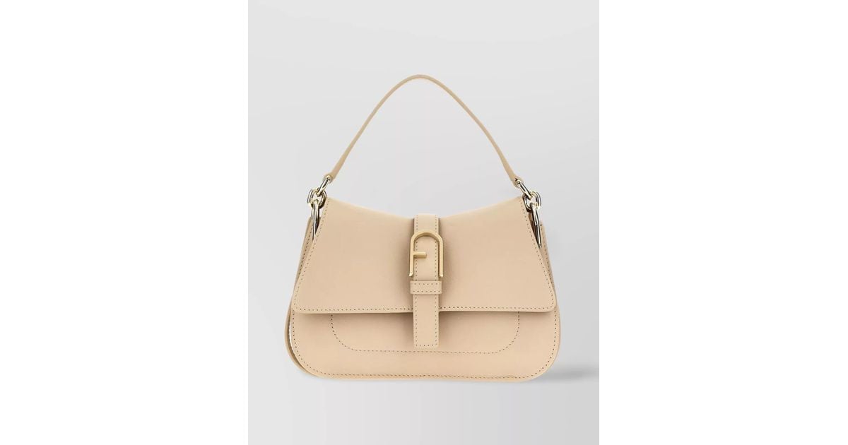 Furla Flow Mini Tote Bag in Natural | Lyst