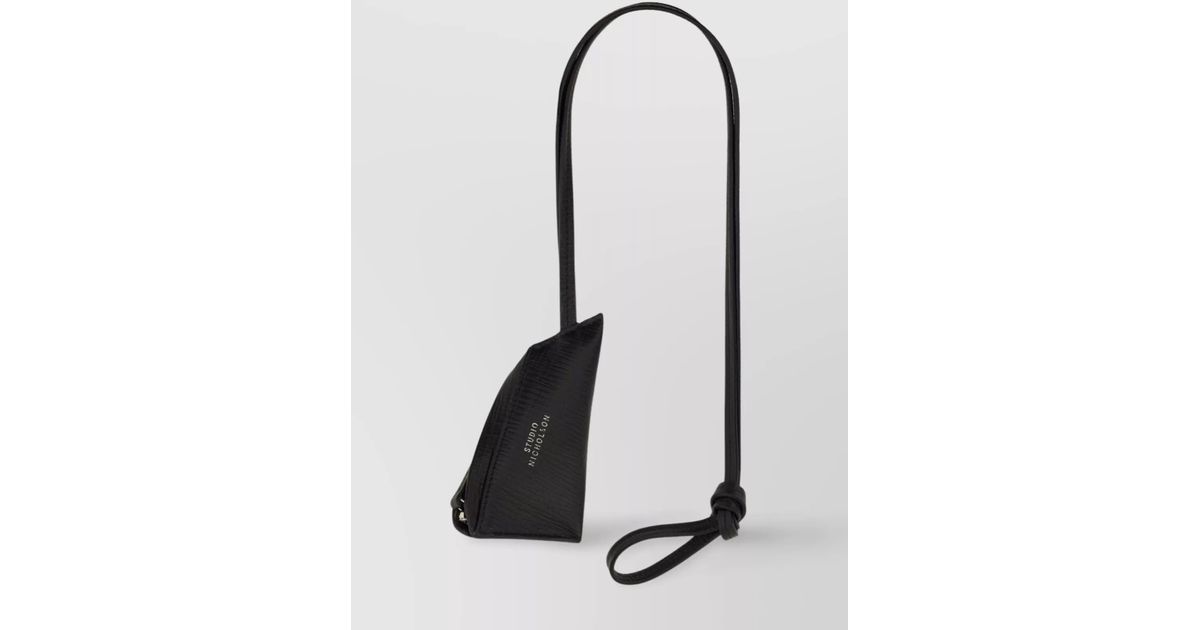 Studio Nicholson Knot Detail Leather Pouch in Black | Lyst