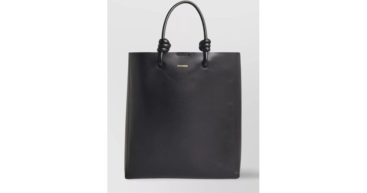 Jil Sander Rectangular Shape Top Handles Shoulder Strap Bag in Black | Lyst