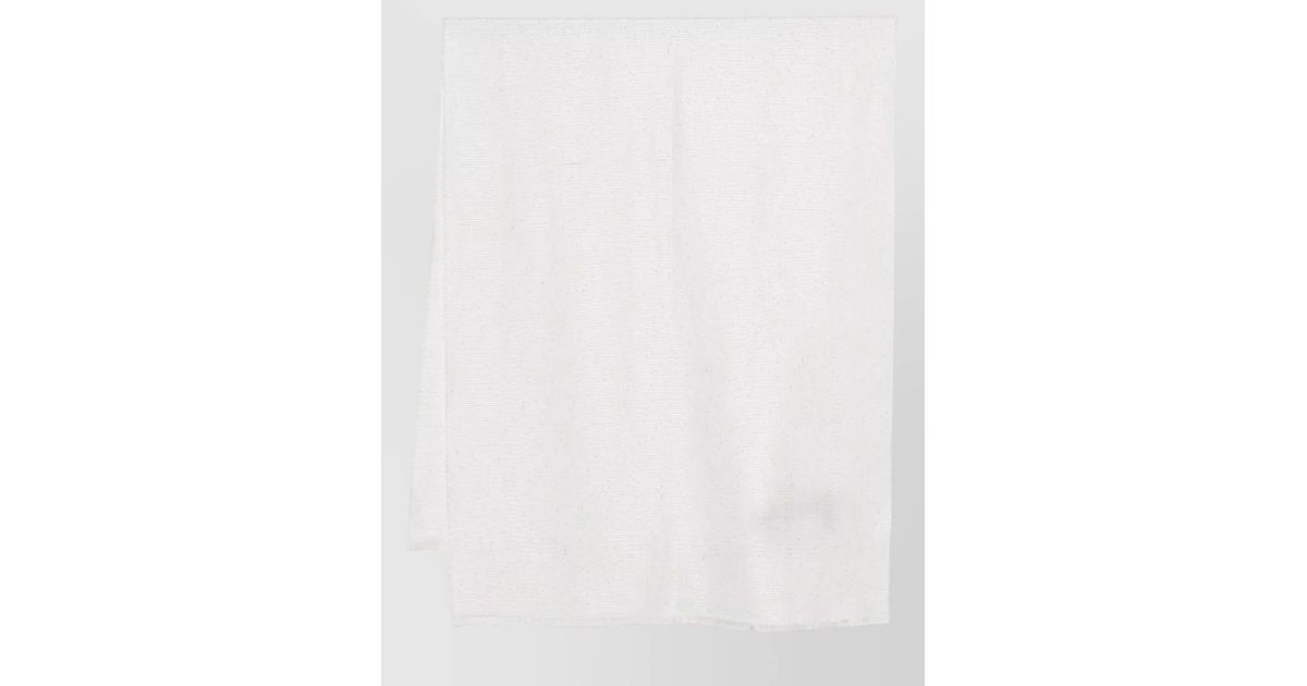Emporio Armani Wool Blend Stole Fringed Textured Design in White | Lyst UK
