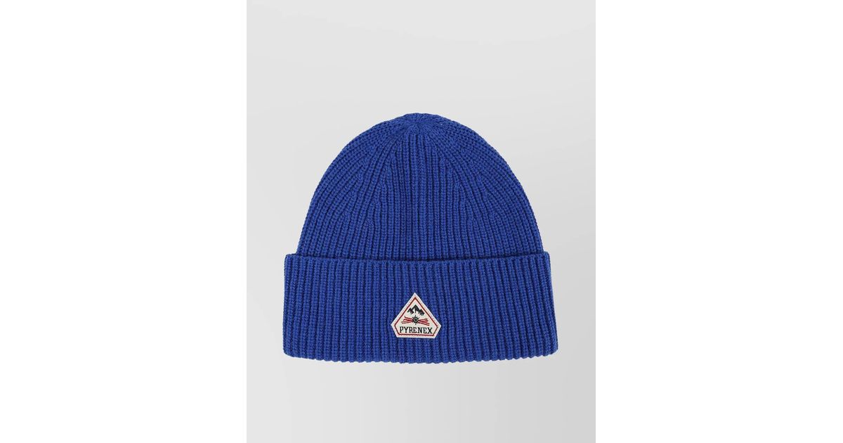 Pyrenex Knit Ribbed Brim Turn-Up Hat in Blue for Men | Lyst