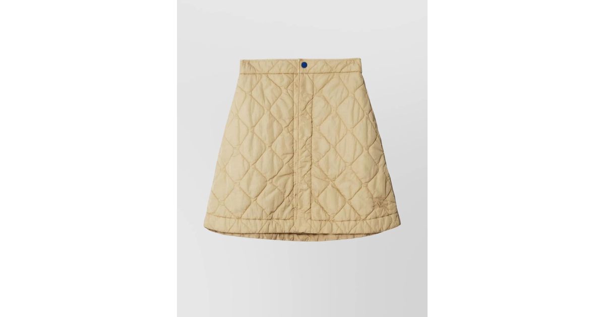 Burberry Quilted Texture Mini Skirt in Natural | Lyst