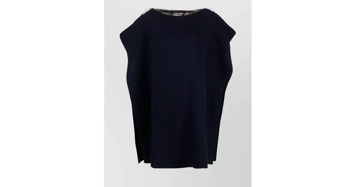 JW Anderson Wool Chunky Ribbed Knee-Length Poncho in Blue | Lyst
