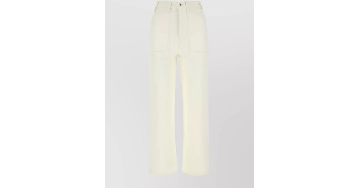 KENZO Denim Straight-Leg Jeans in White | Lyst UK