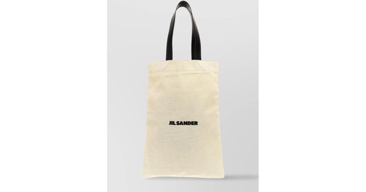 Jil Sander Large Rectangular Tote Bag With Dual Handles in Natural | Lyst