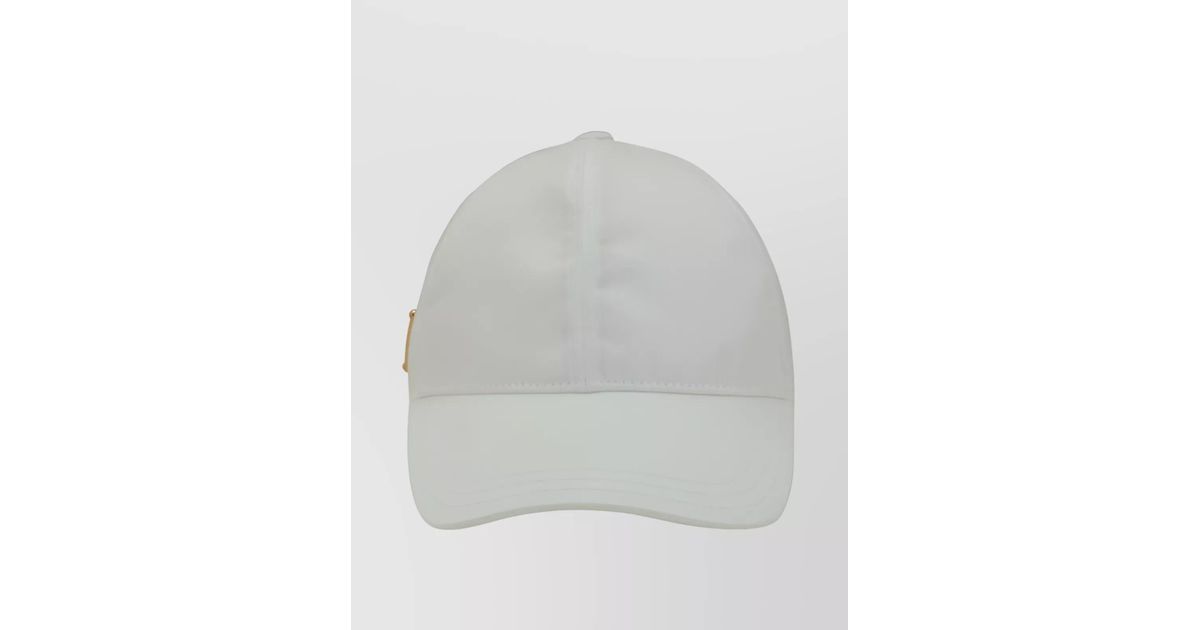Prada Triangle Logo Baseball Hat in Gray | Lyst