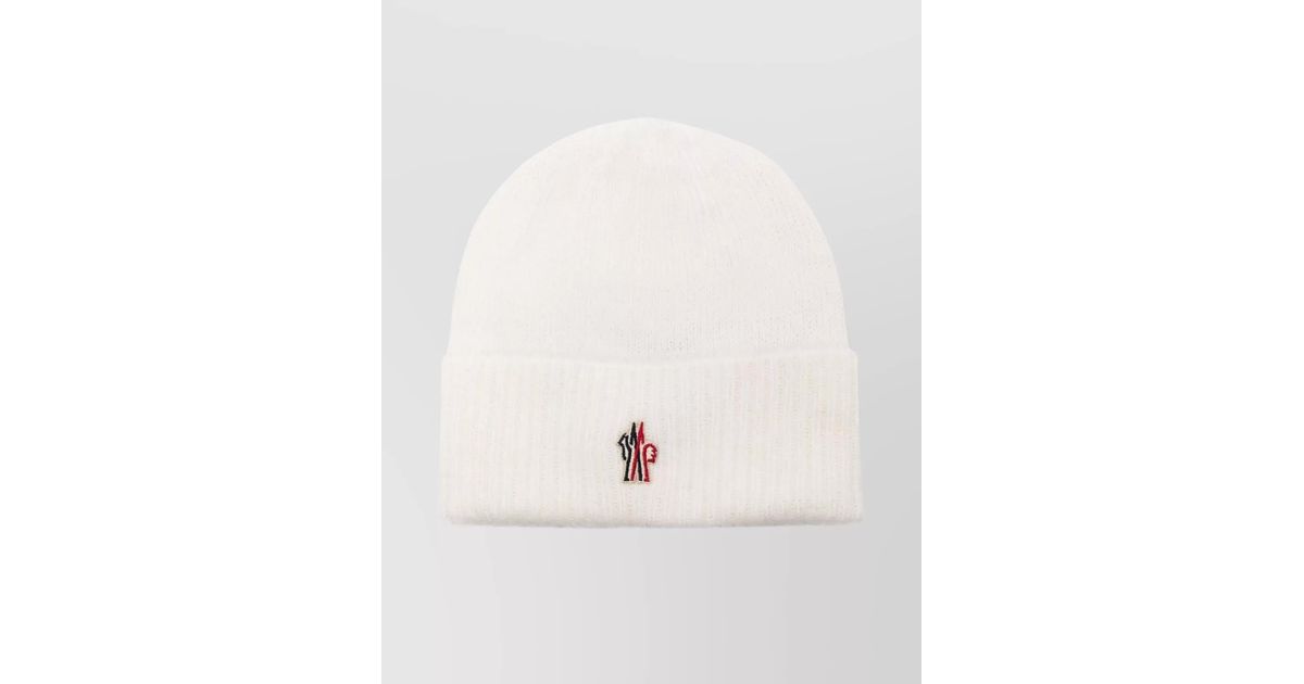 Moncler Relaxed Style Ribbed Texture Turn-Up Brim Hat in Natural | Lyst UK