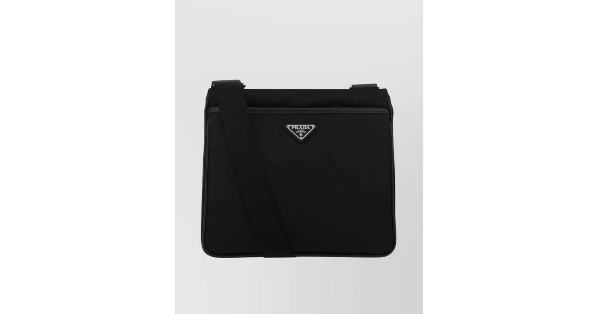 Prada Rectangular Shape Re-Nylon Crossbody Bag in Black for Men | Lyst