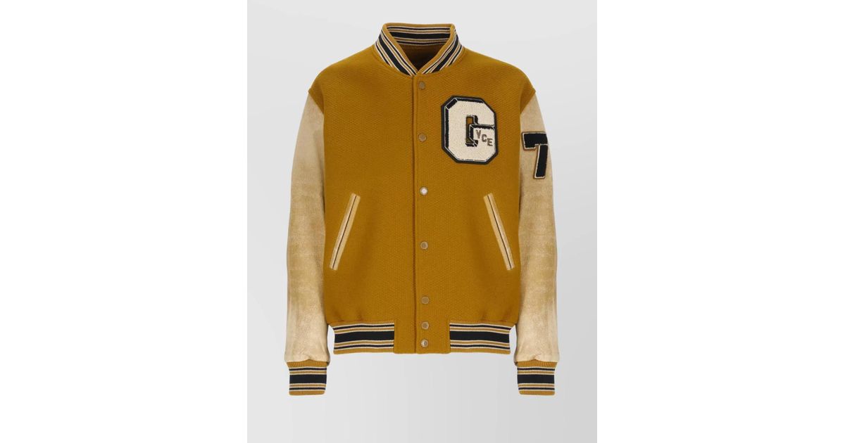 Golden Goose Virgin Wool Long-Sleeve Bomber Jacket in Metallic for Men ...