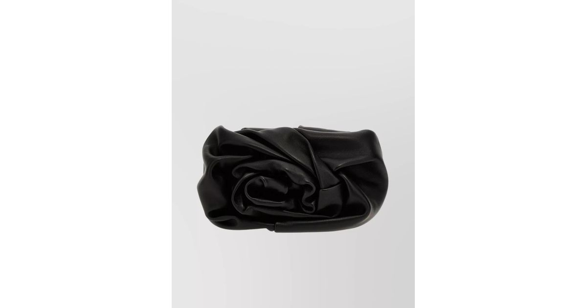 Burberry Chain Strap Rectangular Ruched Clutch in Black | Lyst