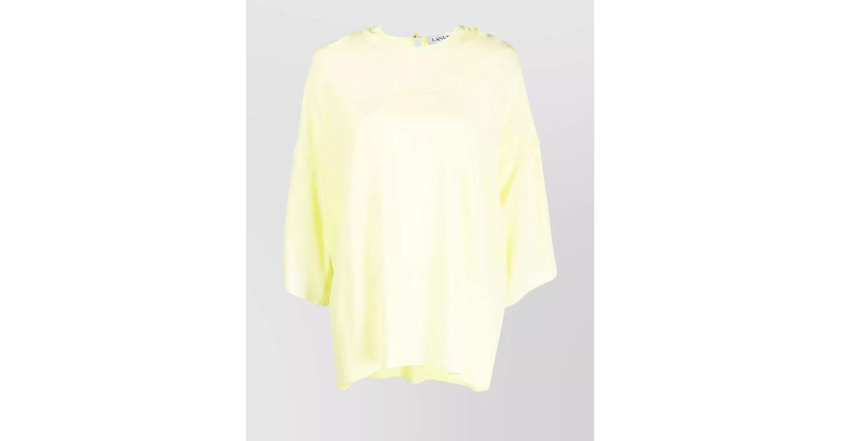 Lanvin Circular Collar Loose Fit Top in Yellow | Lyst UK