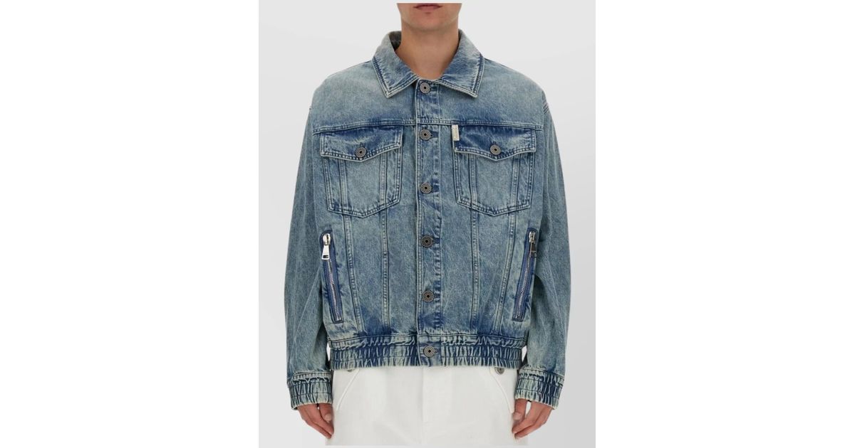 Balmain Denim Jacket With Chest And Side Pockets in Blue for Men | Lyst