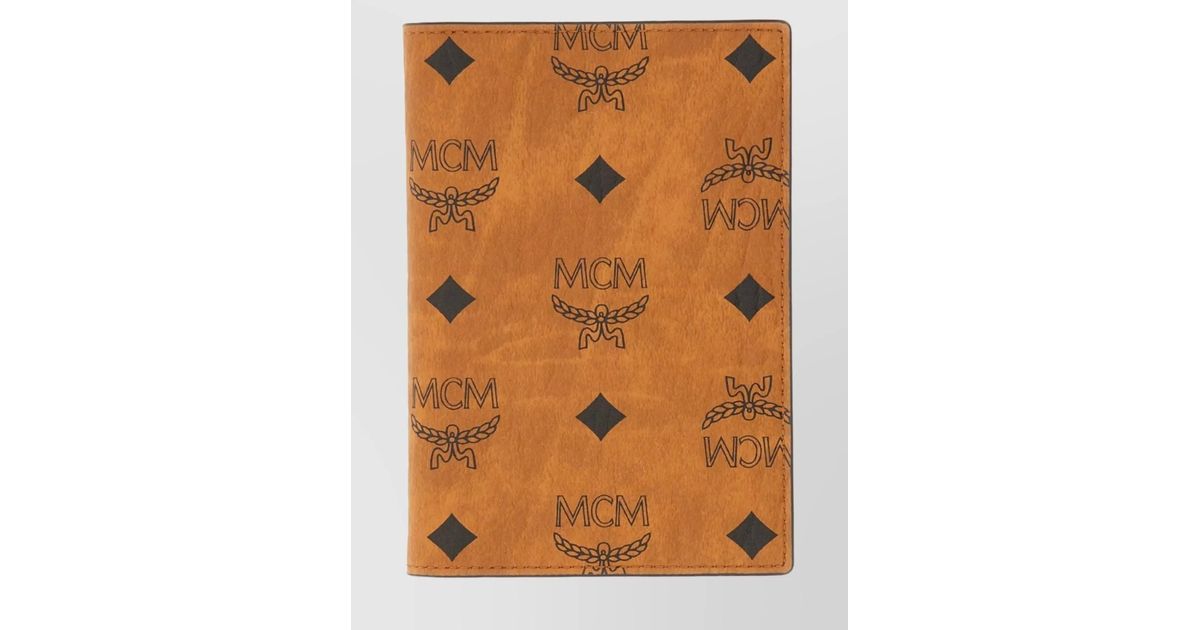 MCM Monogrammed Passport Holder Foldable Design in Brown | Lyst