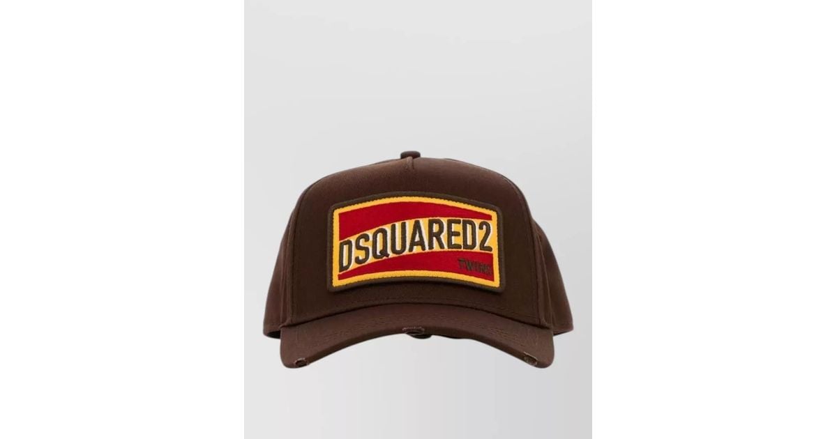DSquared² Cotton Baseball Cap Adjustable Strap Curved Brim for Men ...