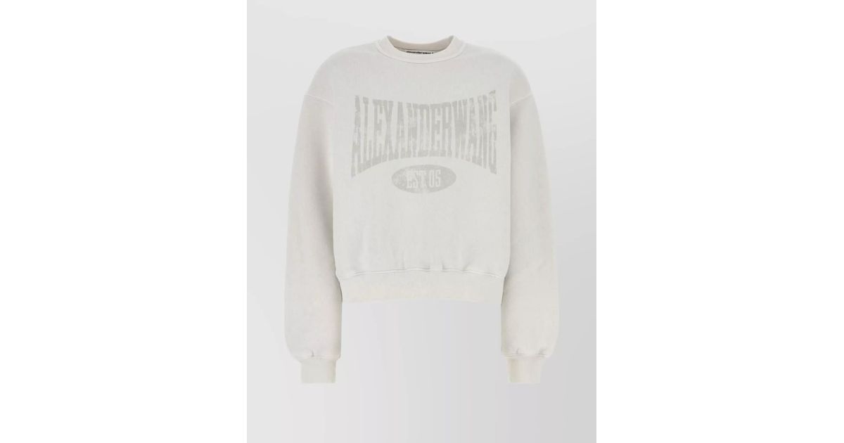 Alexander Wang Oversize Sweatshirt With Ribbed Cuffs And Hem in White ...