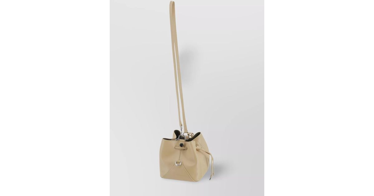 Hogan Small Leather Bucket Bag With Metal Hardware in White | Lyst