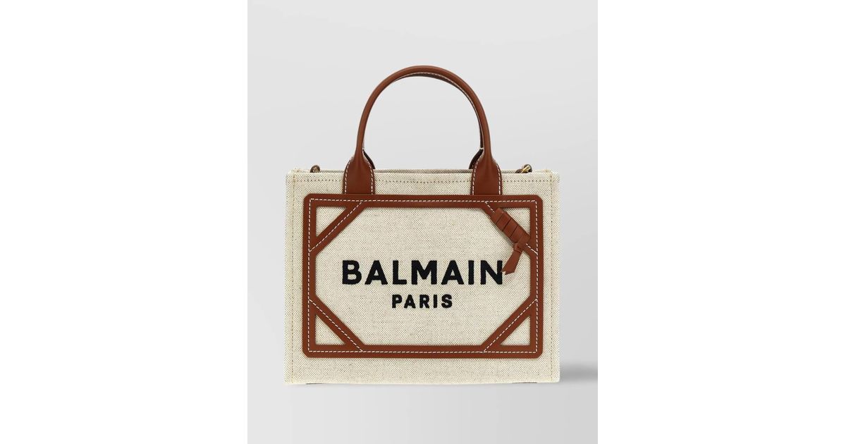 Balmain 'Military Chic' Tote Bag in Natural | Lyst