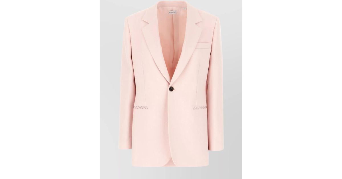 Burberry Jackets With Back Vent And Front Pockets in Pink | Lyst UK