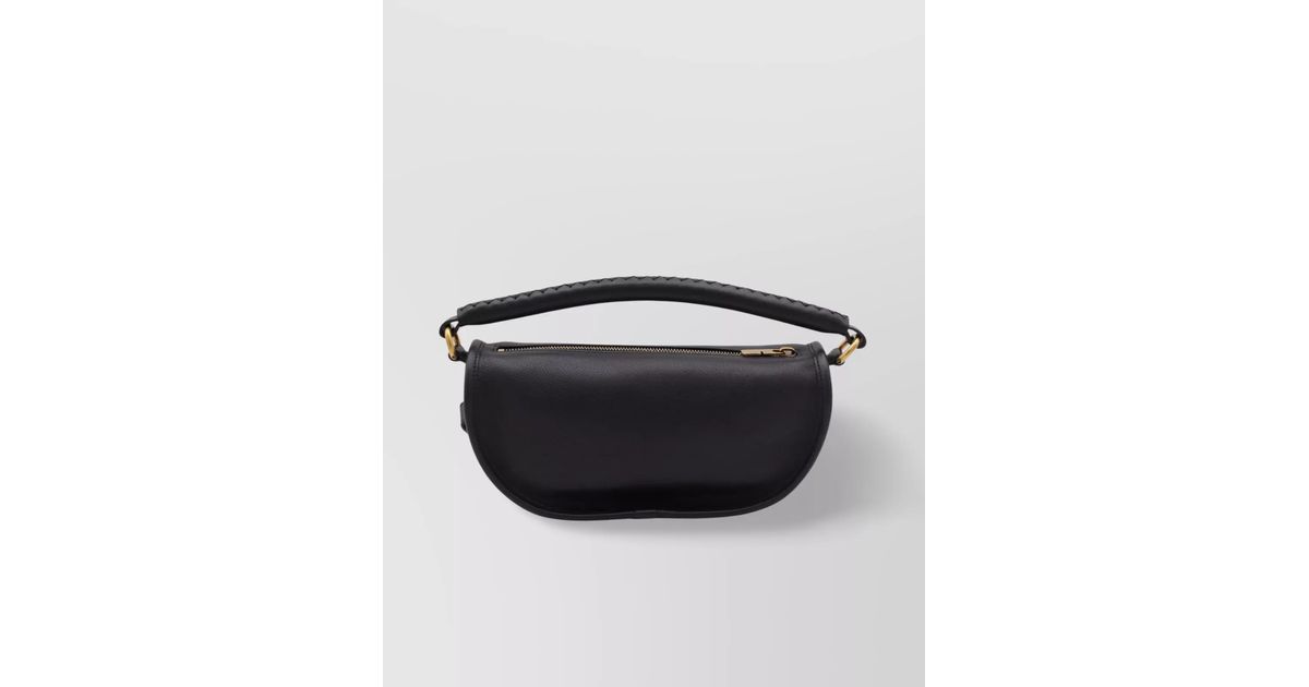 Burberry Curved Top Handle Shoulder Bag in Black | Lyst