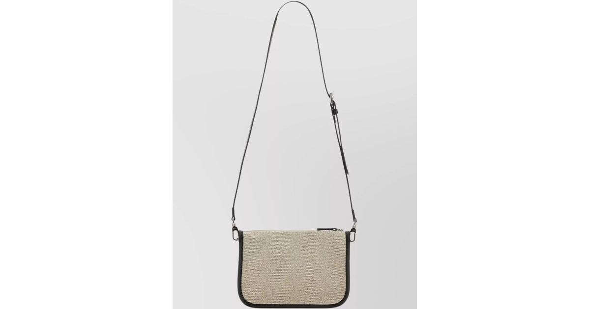 Longchamp Rectangular Shape Contrast Trim Cross-Body Bag in White | Lyst UK