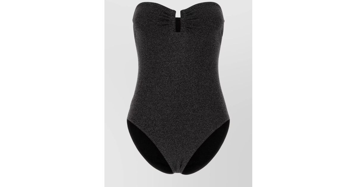 Eres Shiny Strapless Swimsuit High-Cut Leg in Black | Lyst