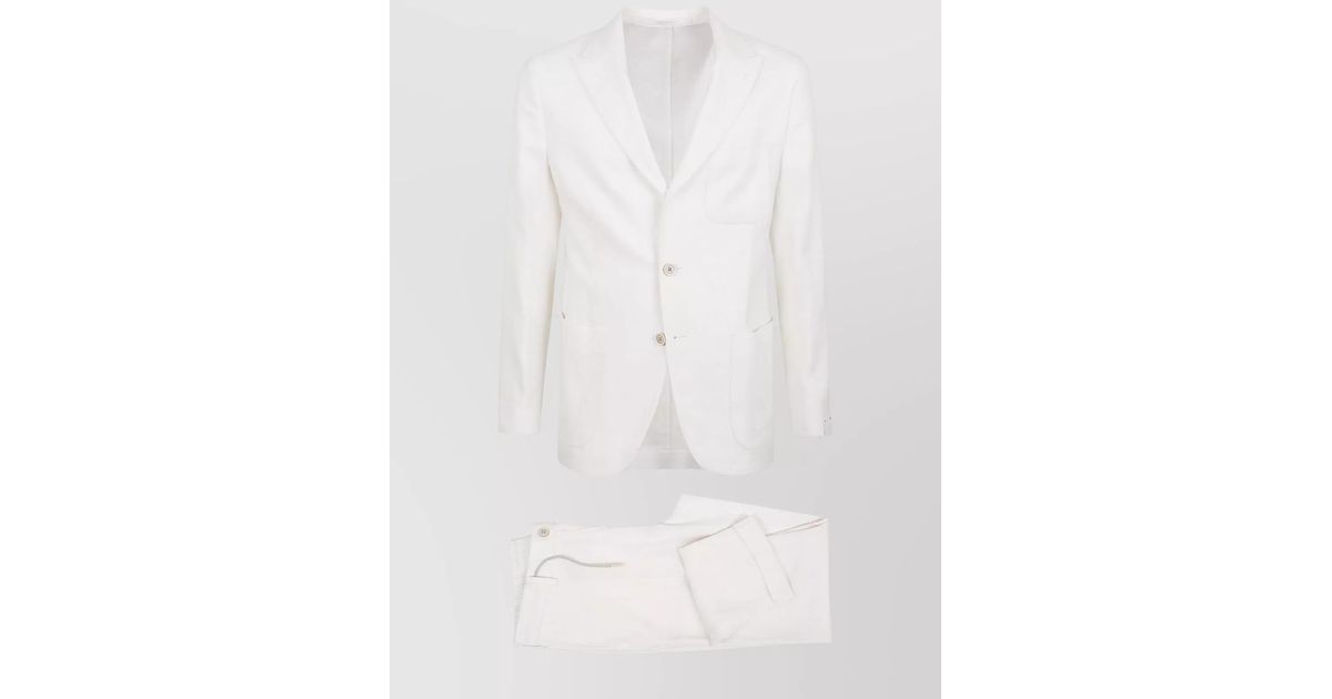 Eleventy Suit With Notch Lapel And Pockets in White for Men | Lyst