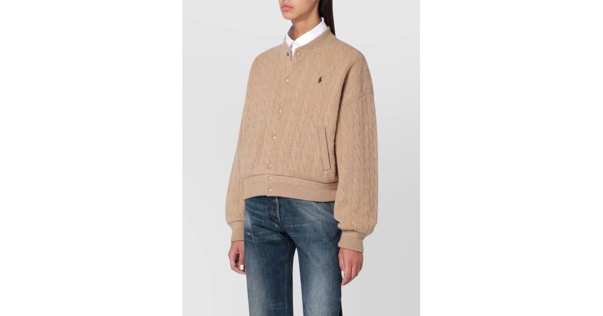 Polo Ralph Lauren Relaxed Fit Wool Cashmere Bomber Jacket in Blue | Lyst