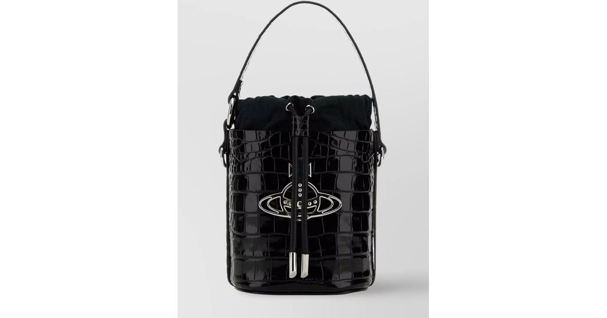 Vivienne Westwood Daisy Orb Plaque Drawstring Bucket Bag in Black | Lyst