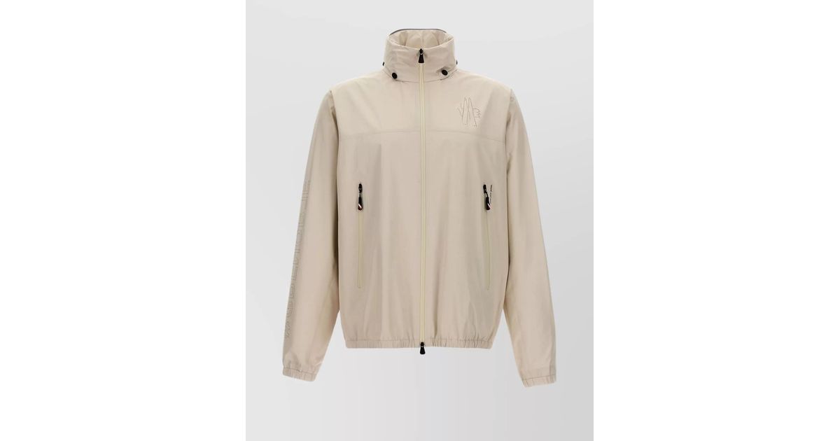 Moncler Modern Perforated Jacket With Side Zippered Pockets in Natural ...