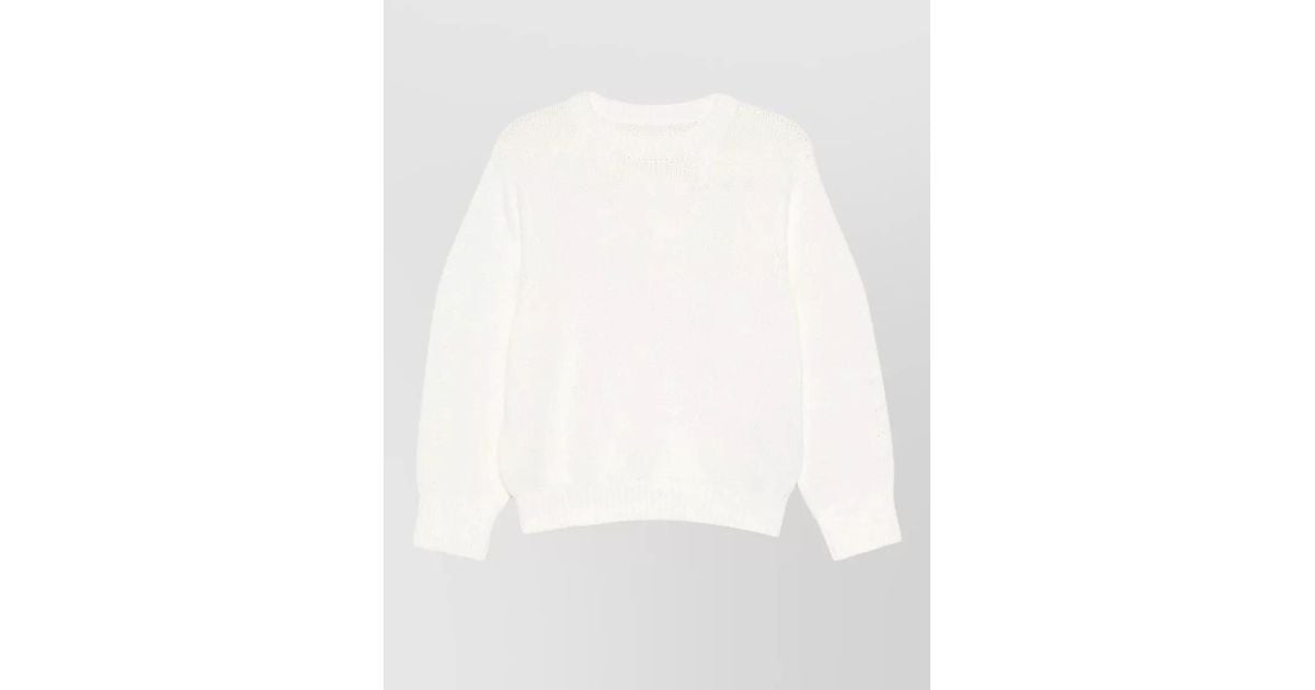 TOTEME Cotton Oversized Sweater Long Sleeves Ribbed Trims in White ...