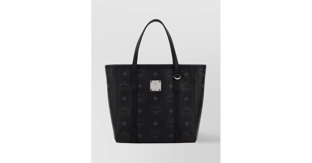 MCM Toni Mini Canvas Shoulder Bag in Black | Lyst