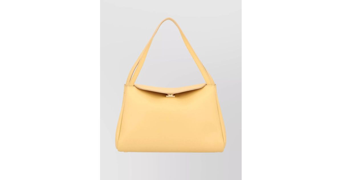 THEMOIRÈ Structured Shoulder Bag Top Handle in Yellow | Lyst UK