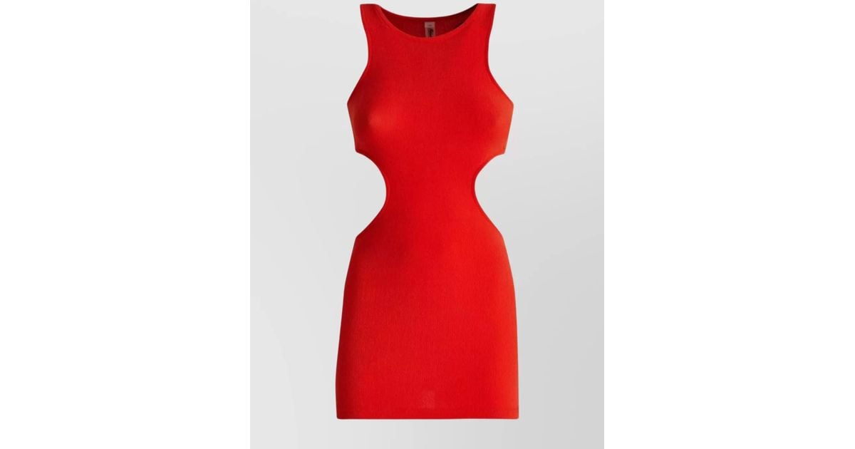Reina Olga Short Dress Featuring Cut-Out Design in Red | Lyst