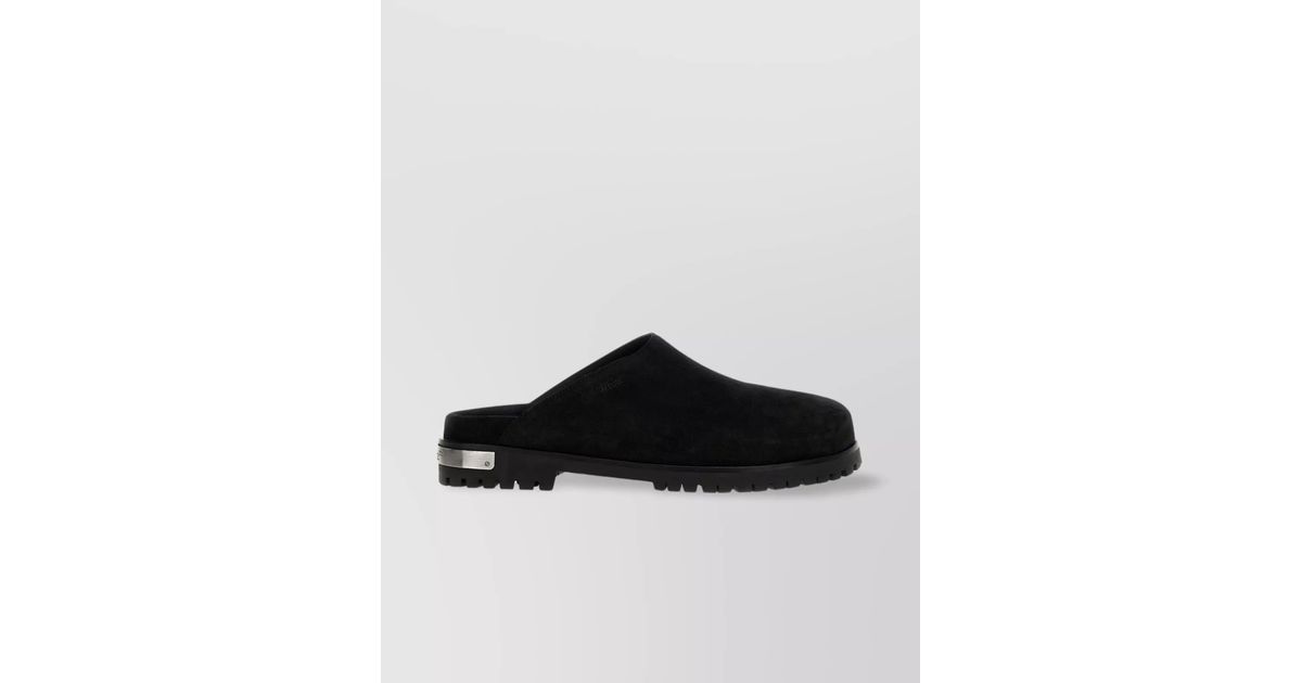 Off-White c/o Virgil Abloh Suede Clogs With Metal Logo Accent in Black ...