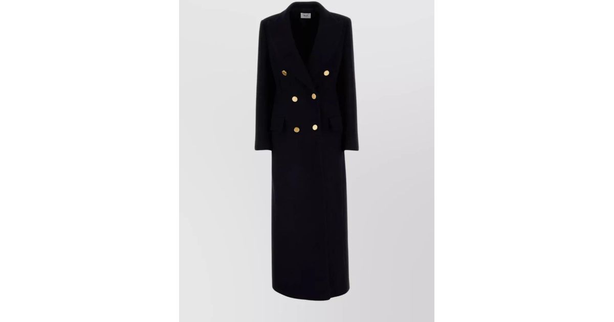Bally Wool Coat With Back Slits And Double-Breasted Design in Black | Lyst