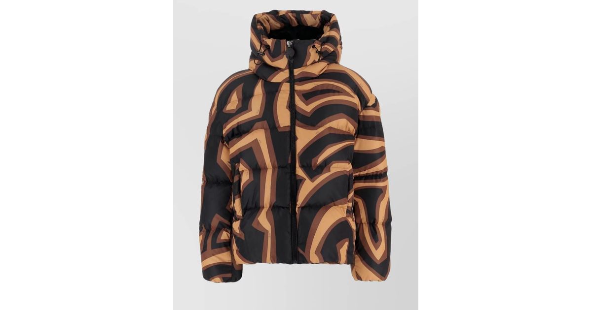 PUCCI Hooded Down Jacket Featuring Bold Pattern in Black | Lyst UK