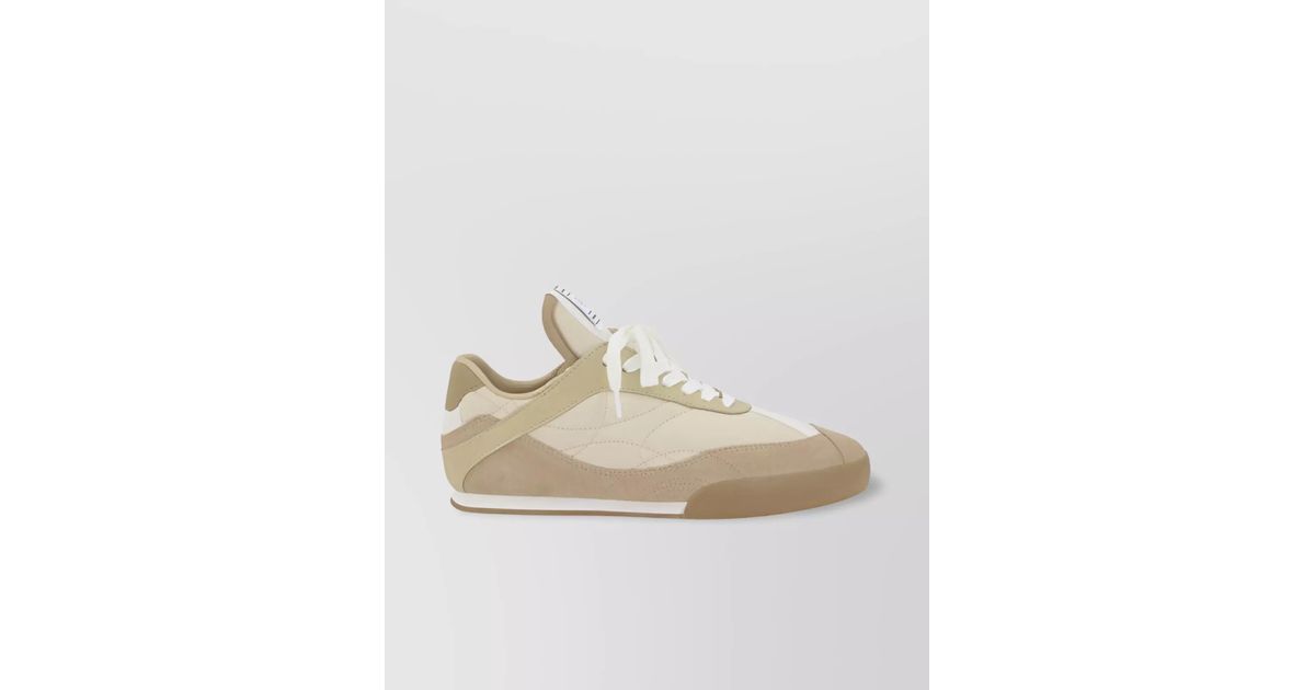 Chloé Adjustable Fit Leather Paneled Sneakers in Natural | Lyst UK
