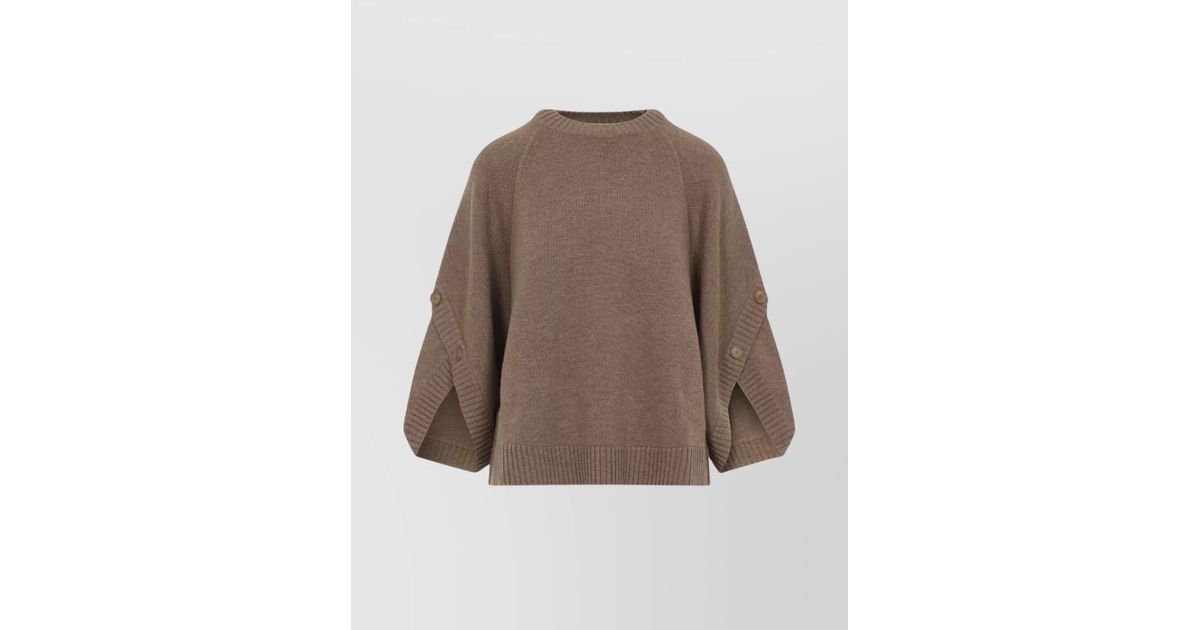 Max Mara Virgin Wool Cashmere Blend Sweater in Brown | Lyst UK