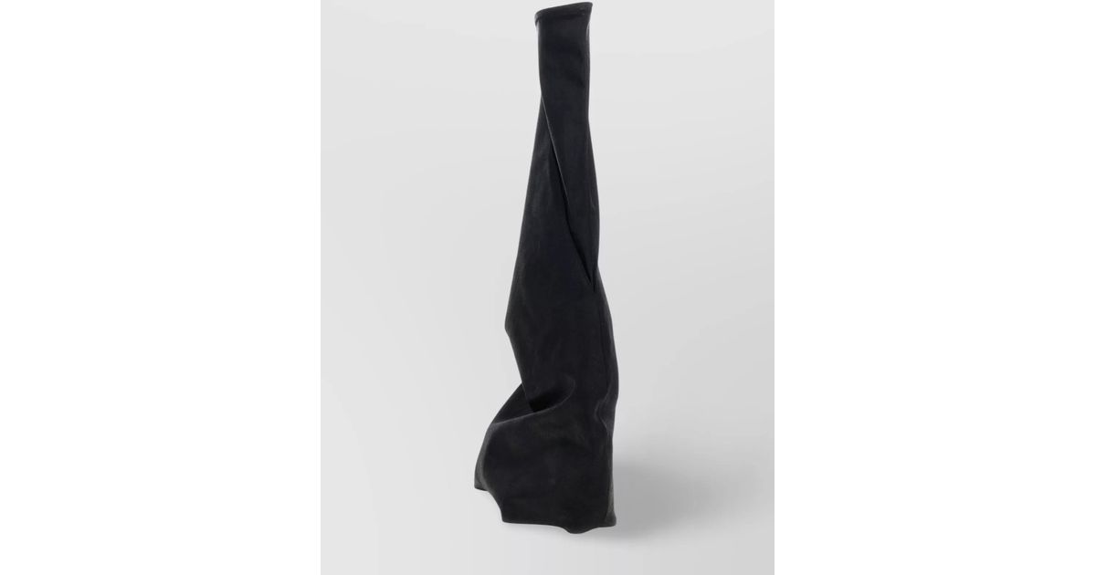 Rick Owens Tall Shaft Textured Finish Boots in Black | Lyst