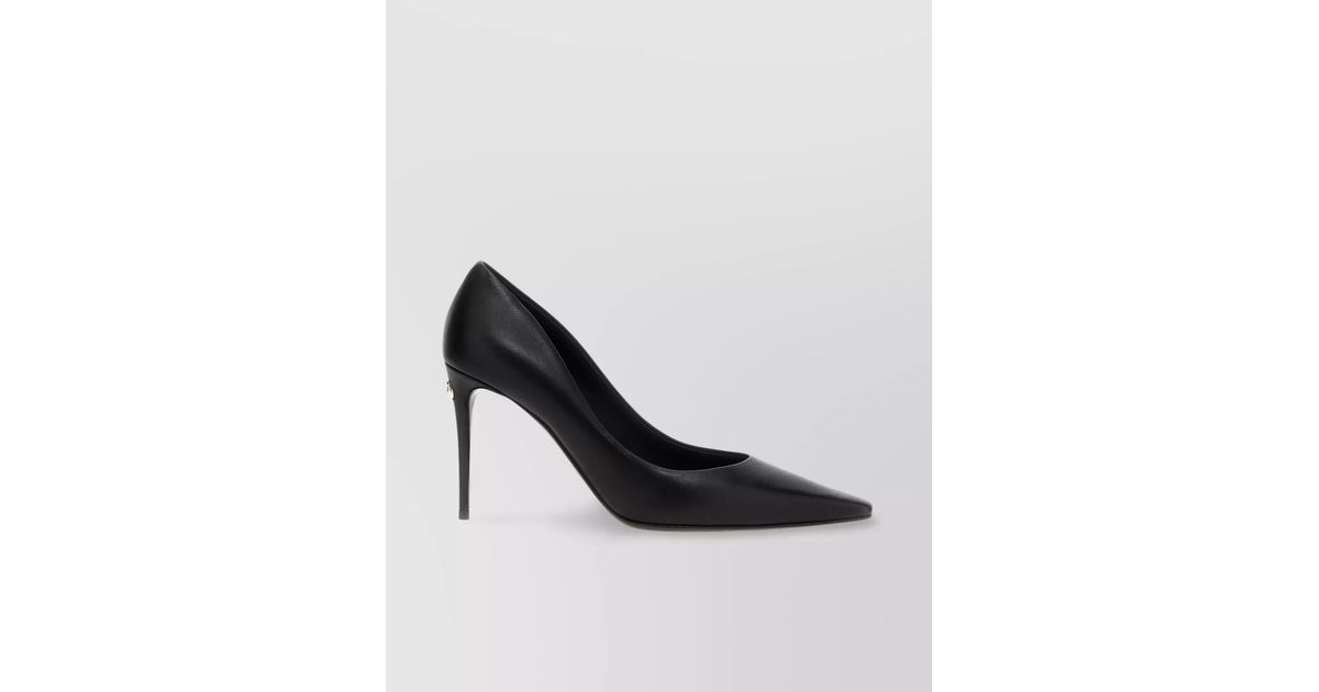 Dolce & Gabbana Sharp Pointed Leather Stiletto Heels in Black | Lyst UK
