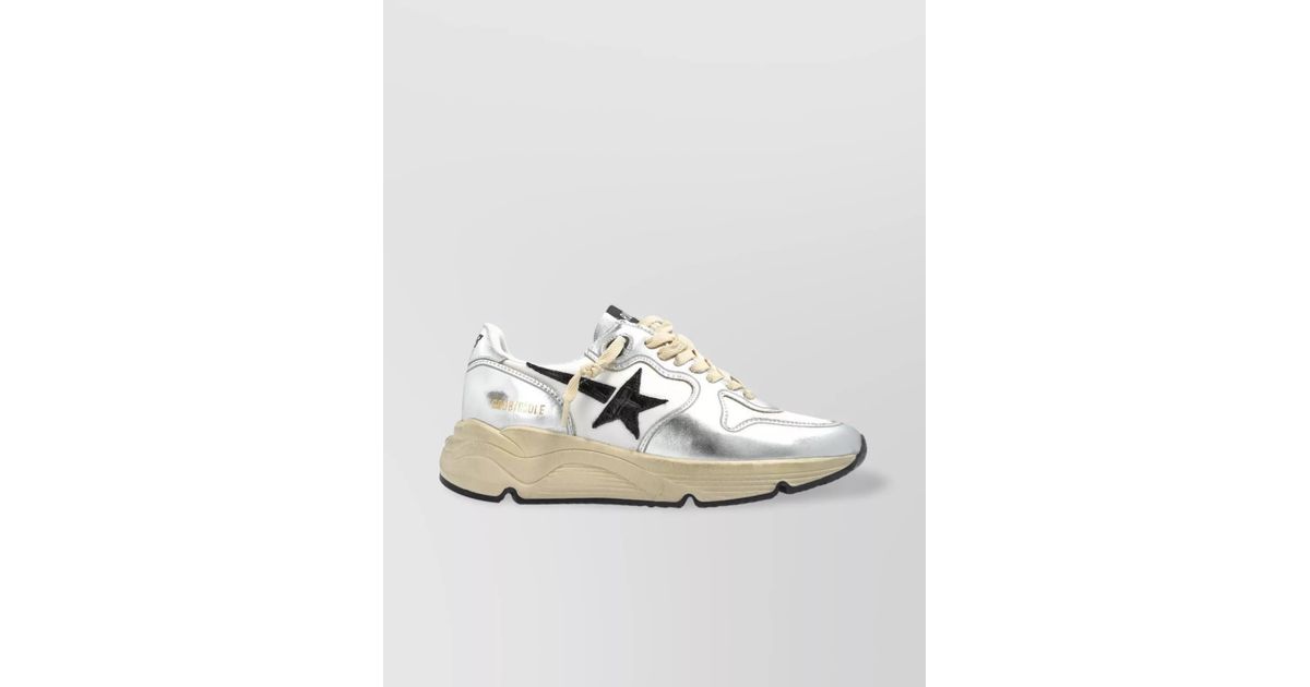 Golden Goose Metallic Leather Panelled Low Top Sneakers | Lyst