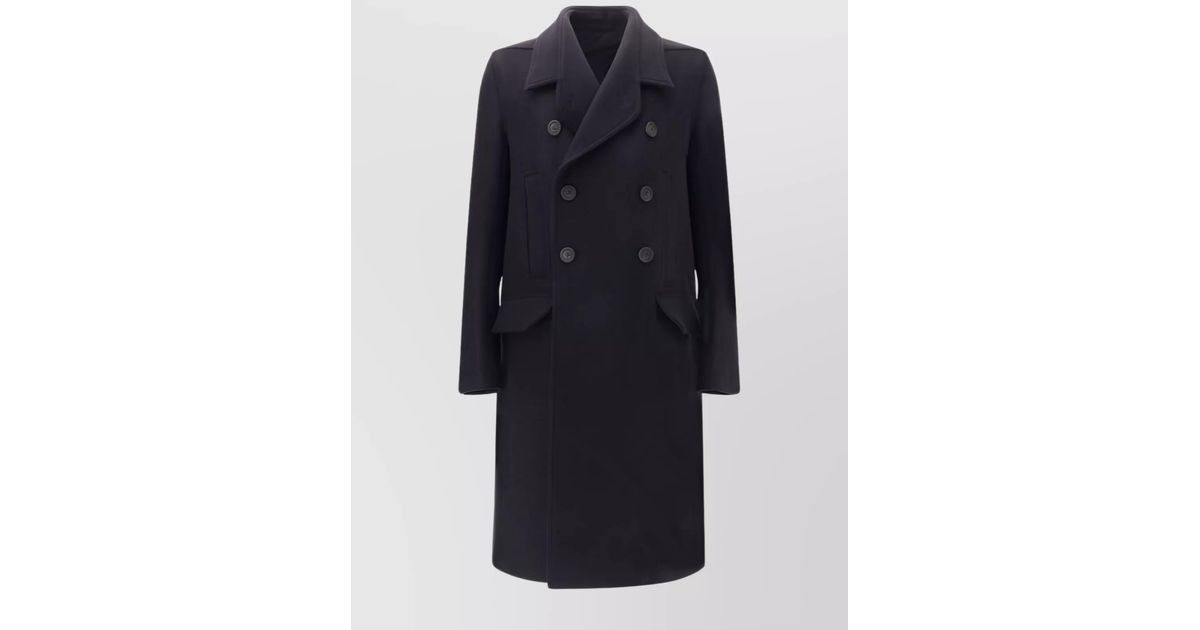 Rick Owens Officer Coat Structured Wide Lapels in Blue for Men | Lyst UK