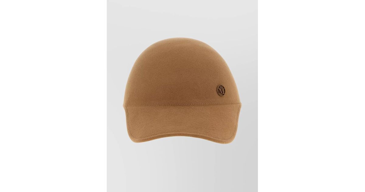 Maison Michel Cap Featuring A Curved Brim Design in Natural | Lyst UK