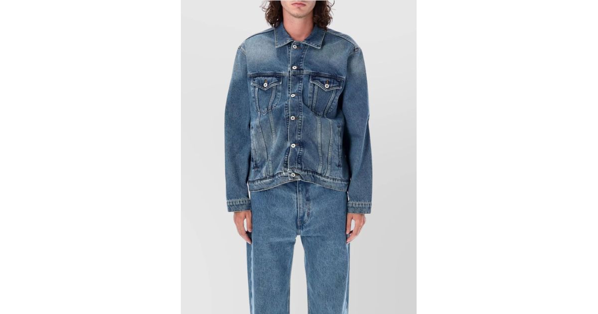 Y. Project Relaxed Fit Denim Jacket With Seam Detailing in Blue | Lyst