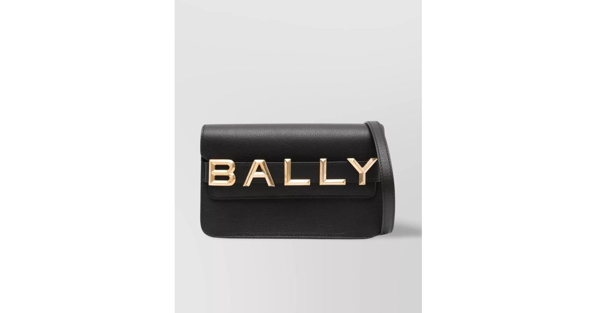 Bally Rectangular Shape Leather Shoulder Bag in Black | Lyst UK